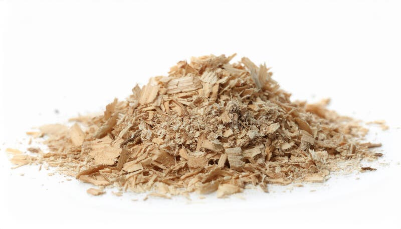 Pile of Saw Dust Isolated on White Backdrop. Natural Material Stock ...