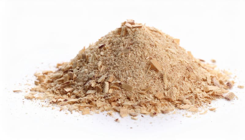 Pile of Saw Dust Isolated on White Backdrop. Natural Material Stock ...