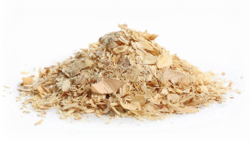 Pile of Saw Dust Isolated on White Backdrop. Natural Material Stock ...