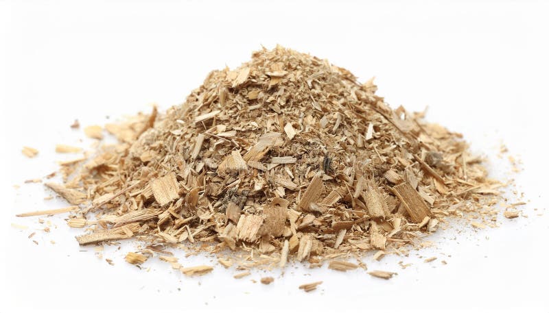 Pile of Saw Dust Isolated on White Backdrop. Natural Material Stock ...