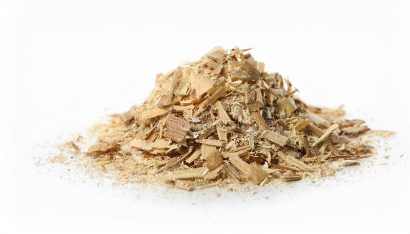Pile of Saw Dust Isolated on White Backdrop. Natural Material Stock ...