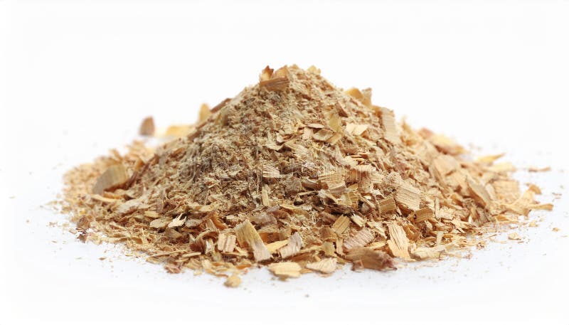 Pile of Saw Dust Isolated on White Backdrop. Natural Material Stock Illustration - Illustration ...