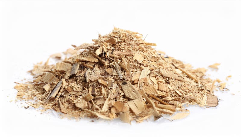 Pile of Saw Dust Isolated on White Backdrop. Natural Material Stock ...