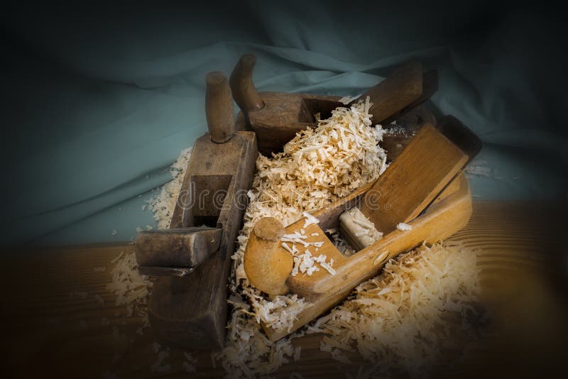 Pile of Sawdust and Plane Hand Tools Stock Photo - Image of natural ...