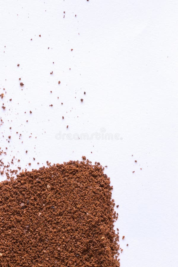 A Pile of Scattered Ground Coffee on a White Background. the Gra Stock ...