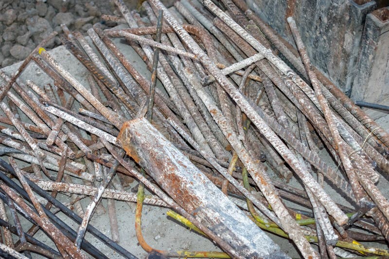 Scrap Iron Small Stacked on a Pile and Prepared for Metal Recycling ...