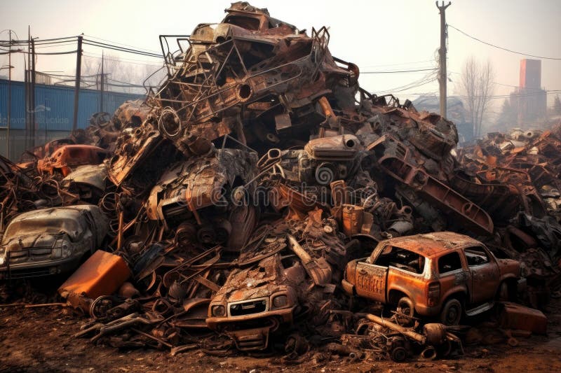 Pile of Scrap Metal Ready for Recycling Stock Illustration ...