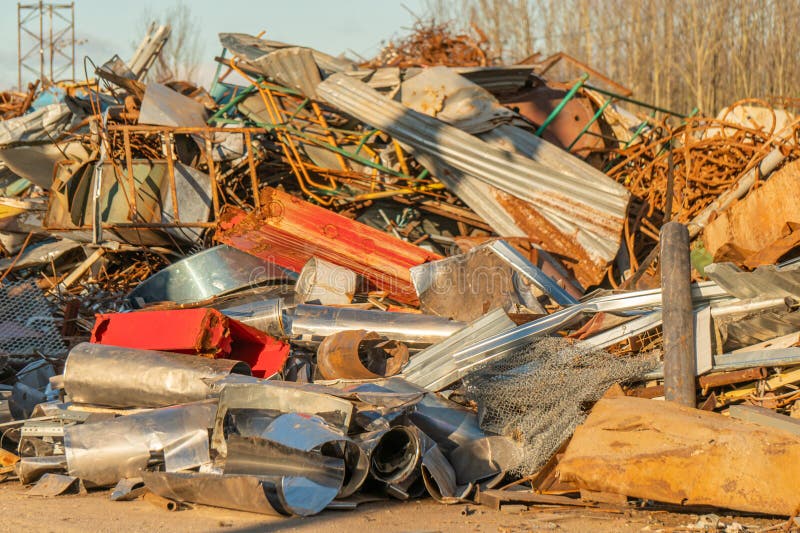 A Pile of Scrap Metal for Recycling Stock Image - Image of pile, metal ...