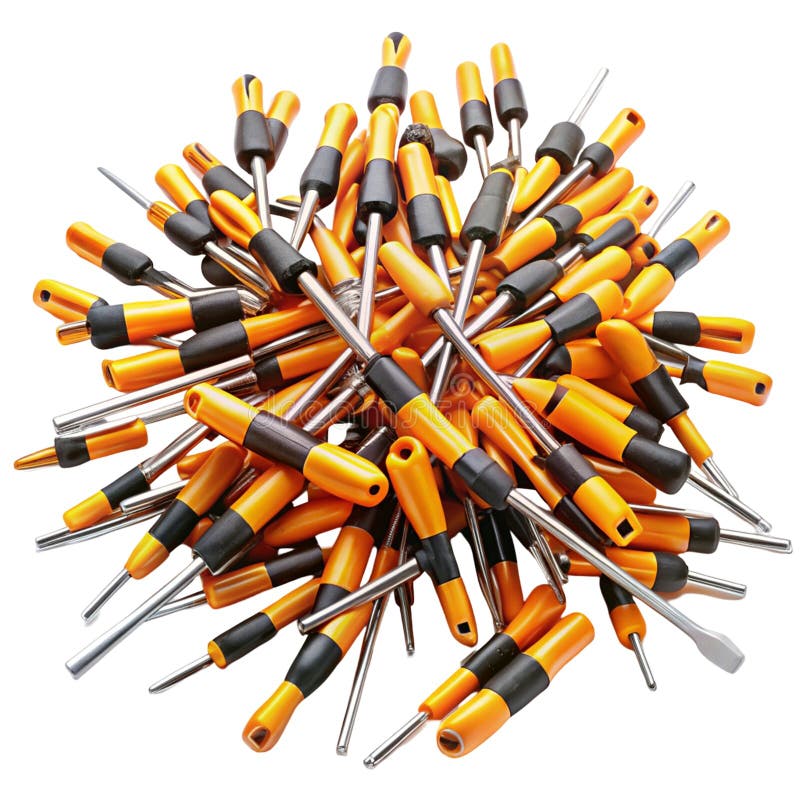 Pile of Screwdrivers Isolated on White Background Stock Illustration - Illustration of concepts ...