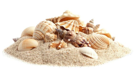 A Pile of Sea Shells on a Sandy Beach Stock Photo - Image of sand ...
