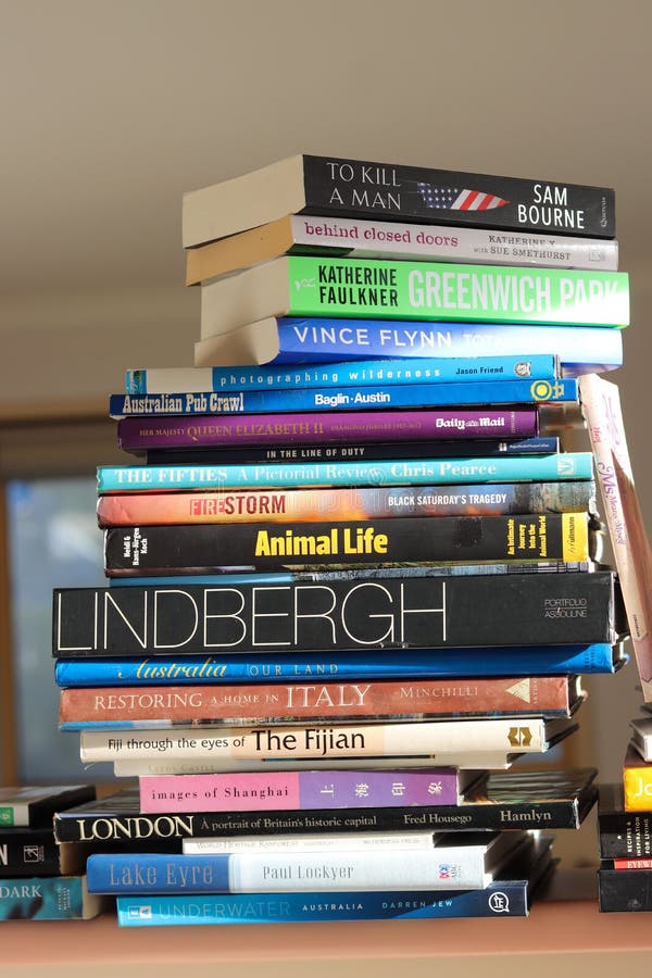 Pile of Secondhand Books on Different Topics Stacked on Top of Each ...