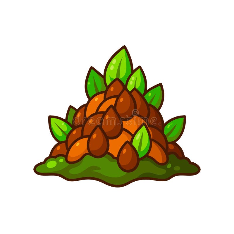 Pile of Seeds with Leaves Cartoon Illustration Stock Illustration ...