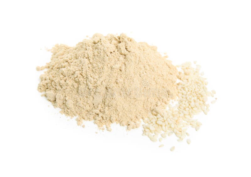 Pile of Sesame Flour Isolated on White Stock Photo - Image of meal ...