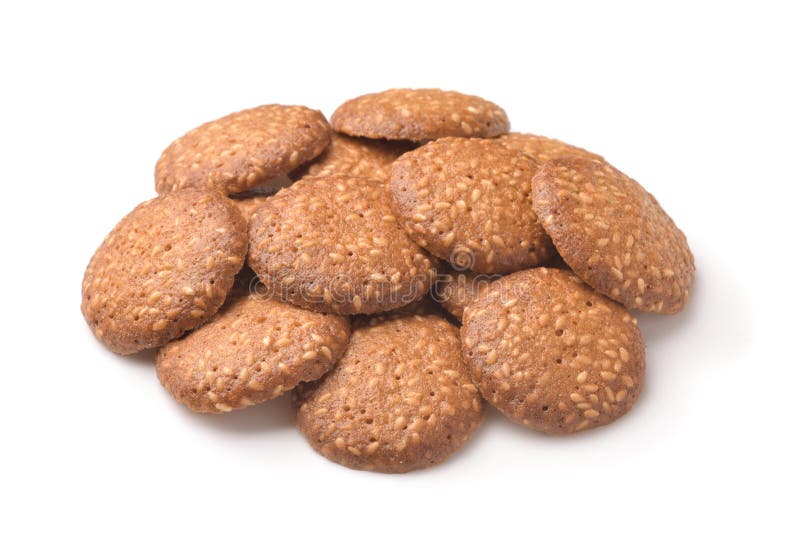 Pile of Sesame Seeds Cookies Stock Image - Image of chip, dessert ...