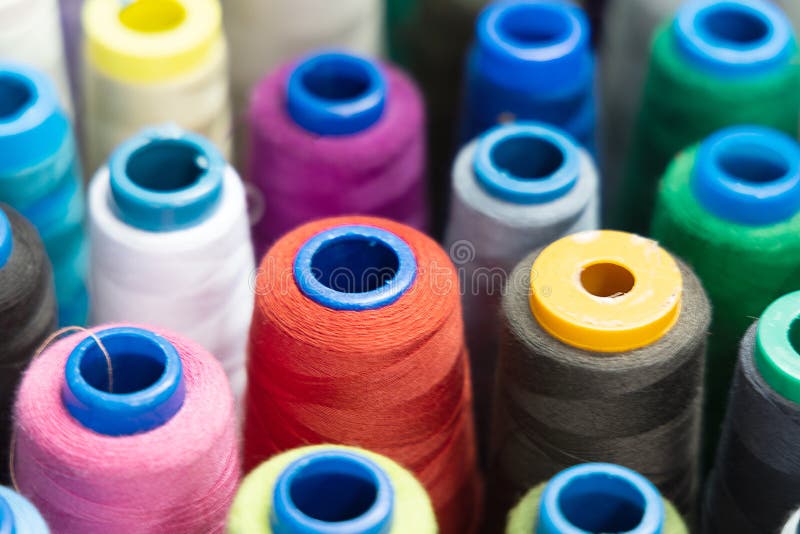 Pile of Sewing Spools with Threads Stock Photo - Image of bobbin ...