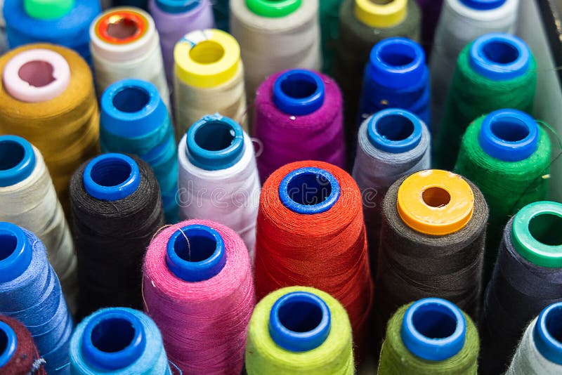 Pile of Sewing Spools with Threads Stock Photo - Image of bobbin ...
