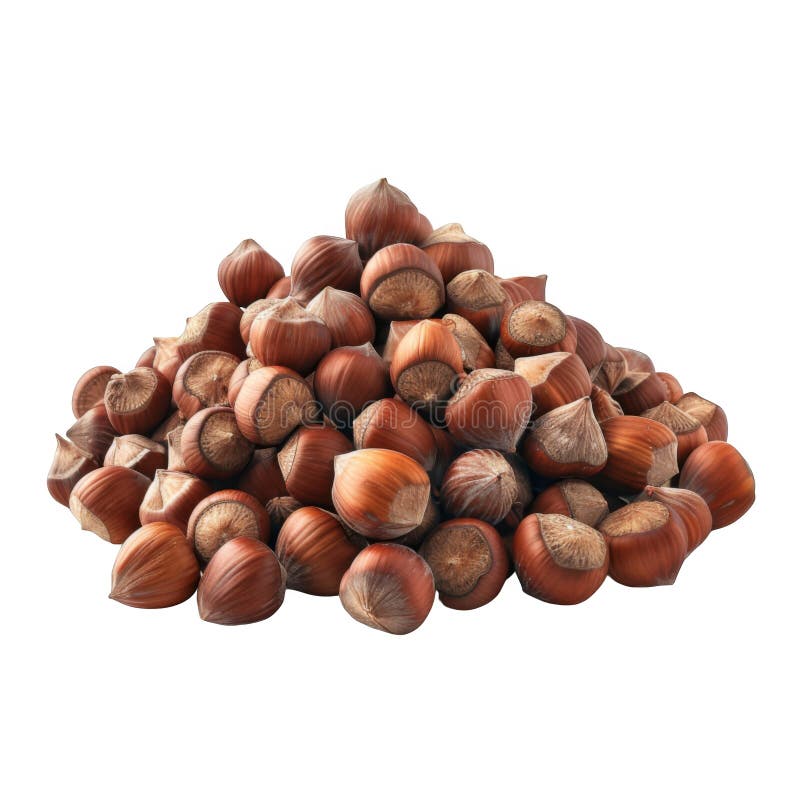 A Pile of Shelled Hazelnuts Isolated on White Background Stock Photo ...