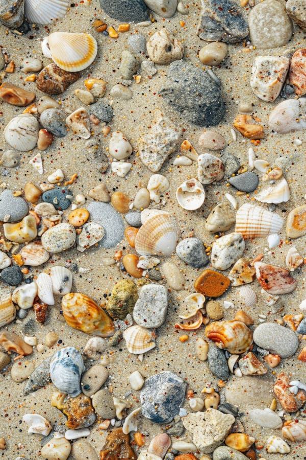 A Pile of Shells on a Sandy Beach. Suitable for Nature and Vacation ...