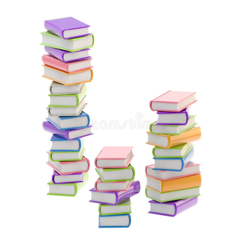 Pile of Shiny Colorful Books, Isolated Stock Image - Image of isolated ...