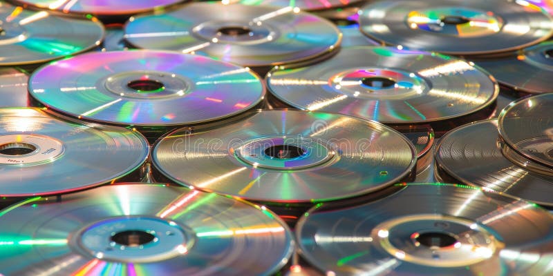 Pile of Shiny Compact Discs Stock Photo - Image of recordable, colorful ...