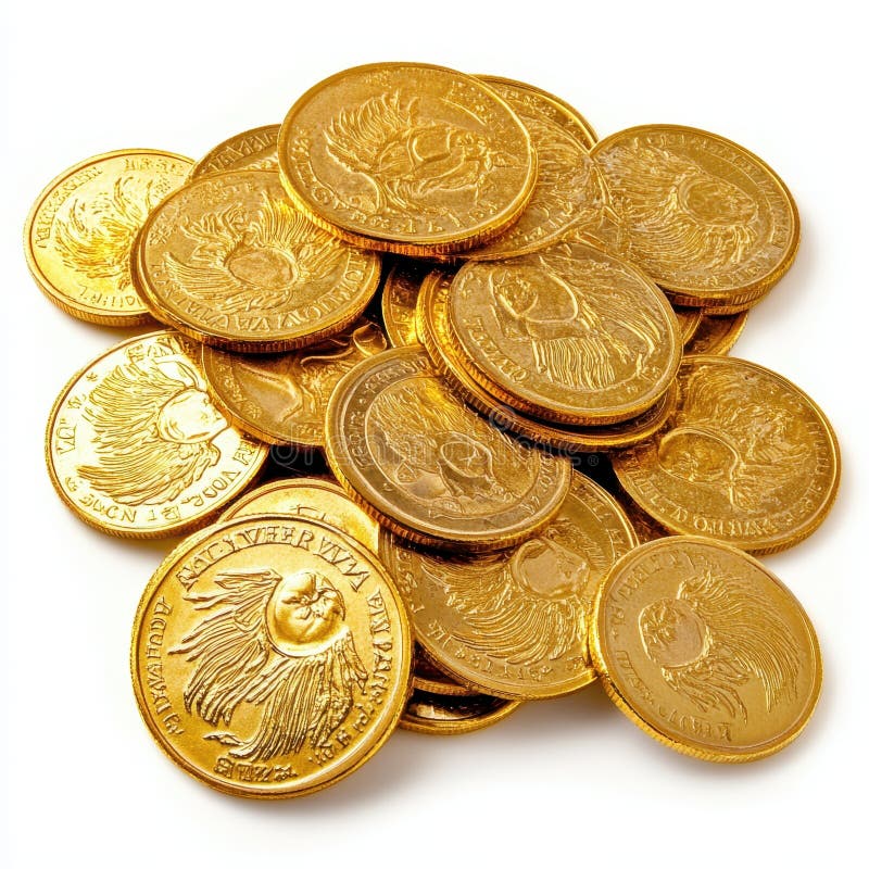 A Pile of Shiny Gold Coins Stacked Together, Symbolizing Wealth and ...