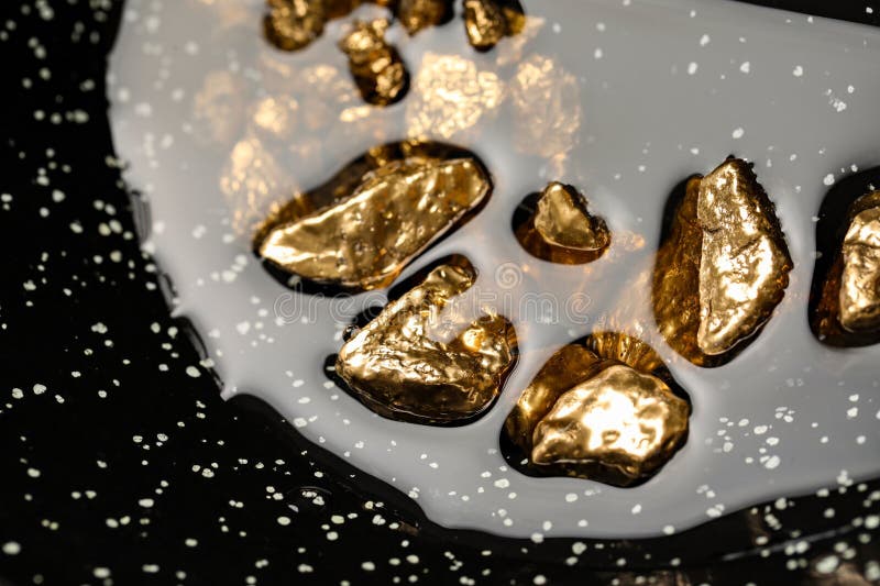 Pile of Shiny Gold Nuggets in Water, Closeup View Stock Image - Image ... Pile of Shiny Gold Nuggets in Water, Closeup View Stock Image - Image ...