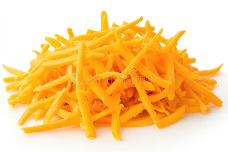 A Pile of Shredded Cheese on a White Surface Stock Image - Image of ...