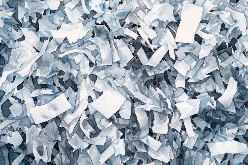 A Pile of Shredded Documents or Papers Sits on a Table, Awaiting ...