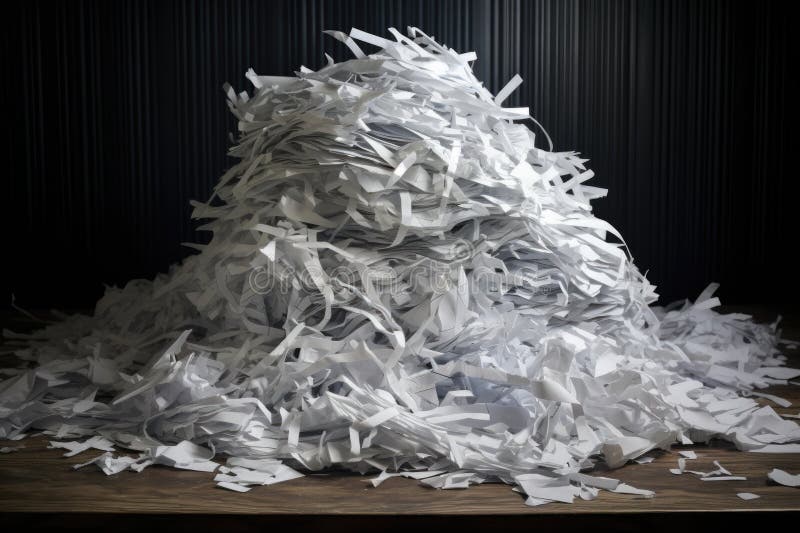 Pile of Shredded Paper, Indicating a Forgotten Notebook Stock ...