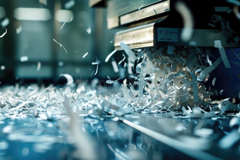 A Pile of Shredded Paper Sits on a Table, Ready for Disposal or ...