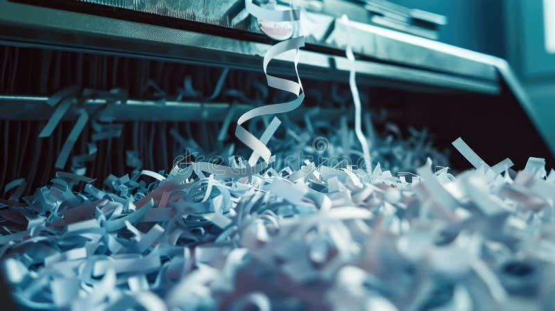 A Pile of Shredded Paper Sits on Top of an Office Machine, Possibly a ...