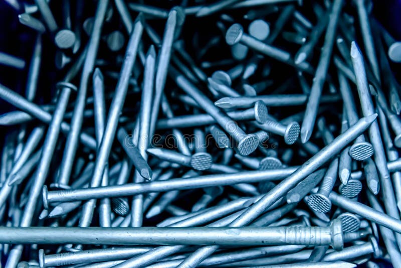 Pile of Silver Construction Nails Stock Photo - Image of construction ...