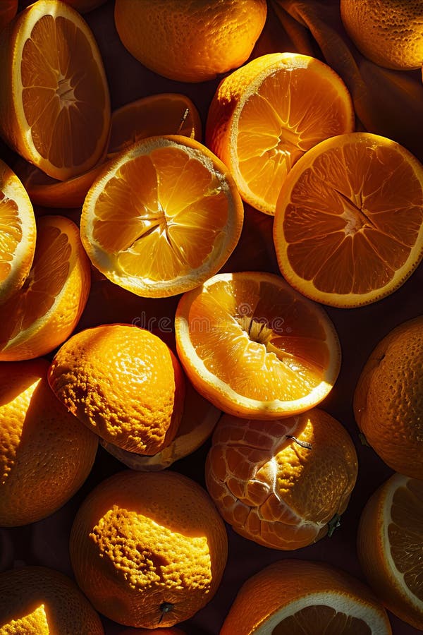A Pile of Sliced Oranges Sitting on Top of Each Other Stock Image ...