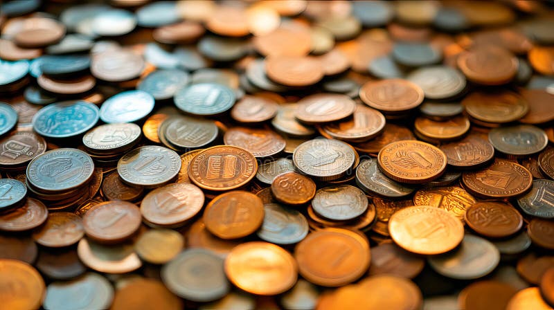 A Pile of Small Coins. Concept of Saving Money Stock Image - Image of ...