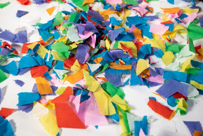 Pile of Small Confetti on White Background Stock Photo - Image of ...