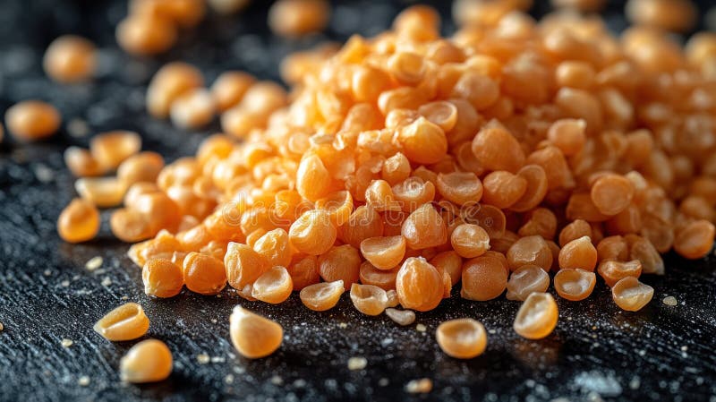 Pile of Small, Orange-hued, Cracked Dried Peas Stock Illustration ...