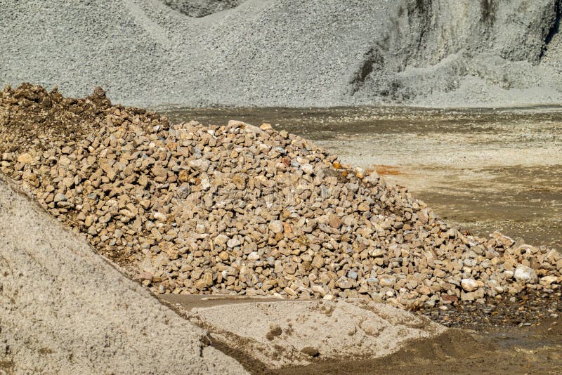 Pile of Small Rock Aggregate in Construction Yard Stock Photo - Image ...