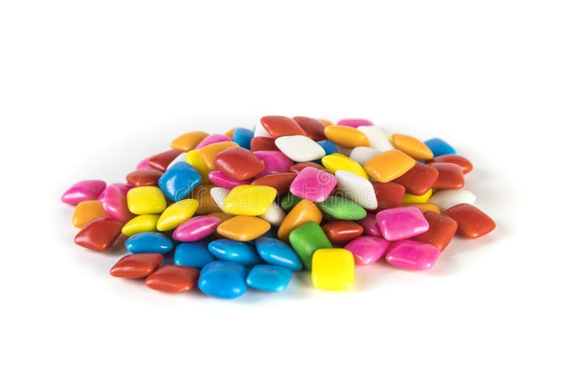 Pile of Small Shiny Square Bubble Gum Pieces Stock Image - Image of ...
