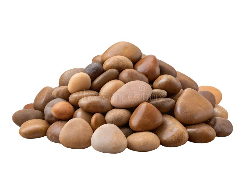 Pile of Smooth, Multicolored River Rocks, Predominantly Browns and Tans ...
