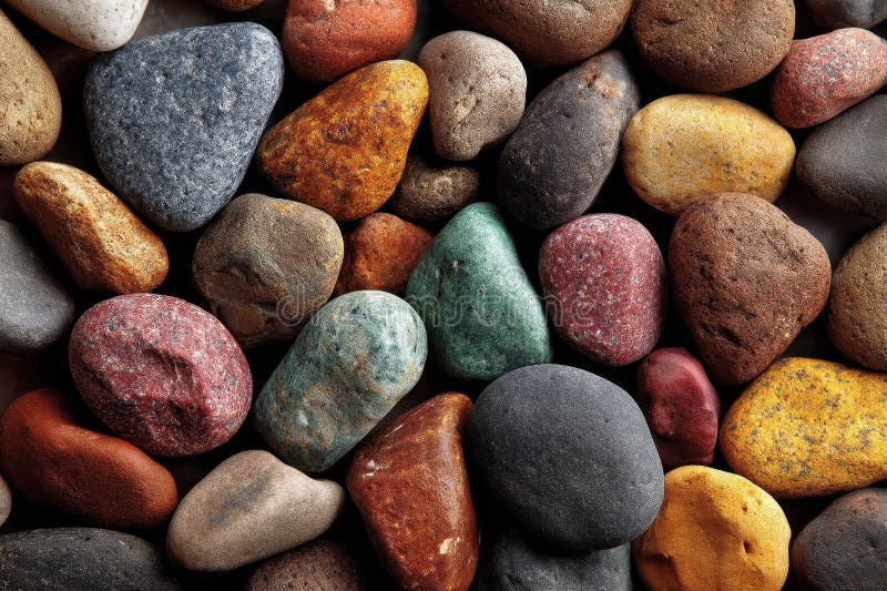 Pile of Smooth River Stones Used for Landscaping in Various Colors and ...