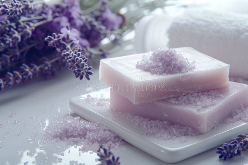 A Pile of Soap on a White Plate, Suitable for Hygiene Concept Stock ...