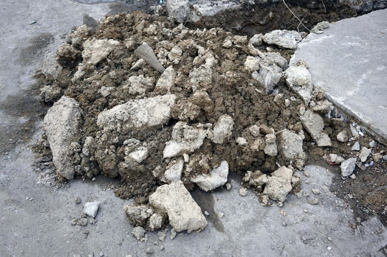 Pile of Soil in the Construction Site, Pollution of the Environment ...