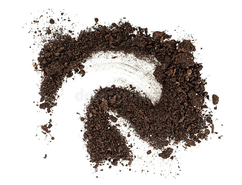 Pile of Soil Scattered Isolated on White Background, Top View Stock ...