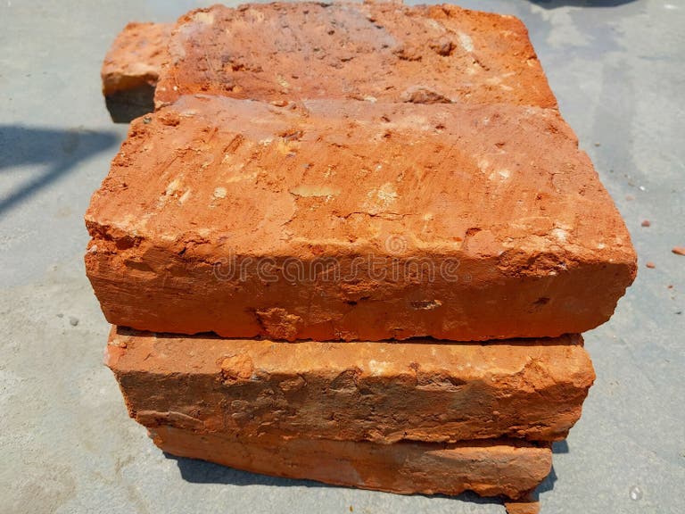 A Pile of Solid Clay Bricks Used for Construction Stock Image - Image ...