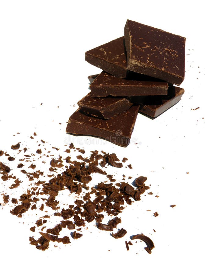 A Pile of Solid and Grated Chocolate Stock Image - Image of healthy ...