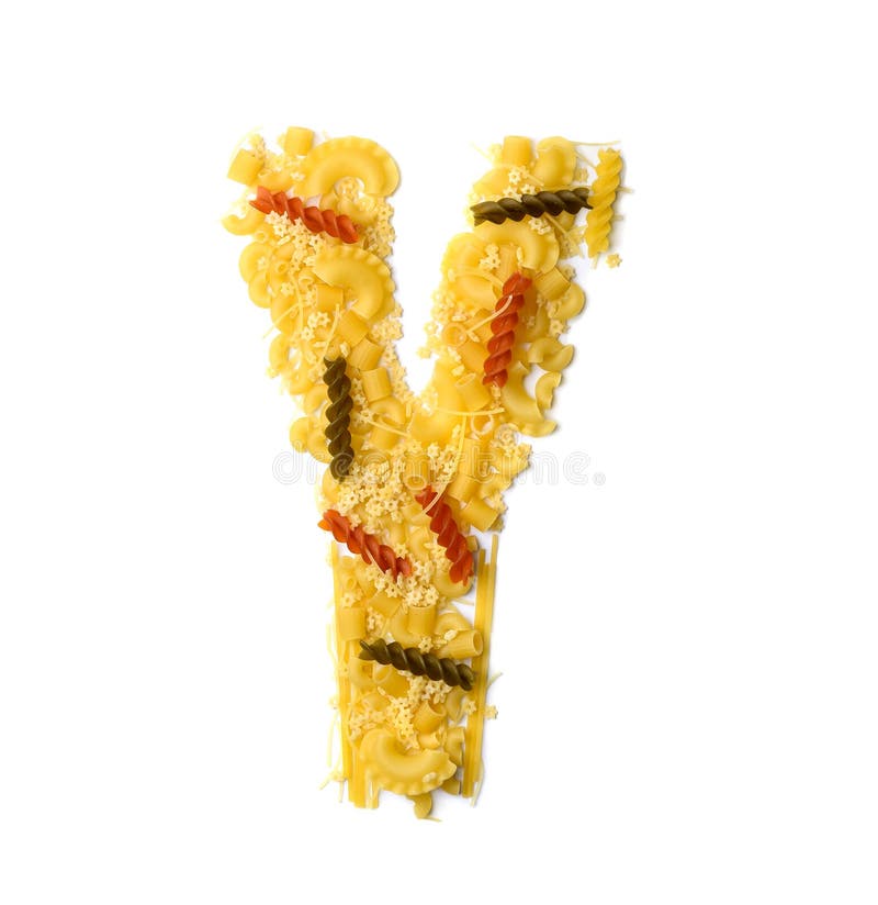 Pile of Spaghetti Forming a Letter Y Stock Image - Image of dinner ...