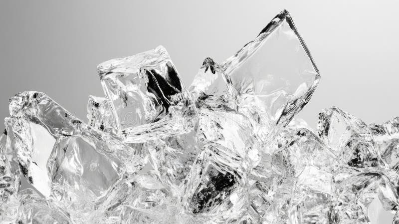 A Pile of Sparkling Clear Ice Cubes Stock Illustration - Illustration ...