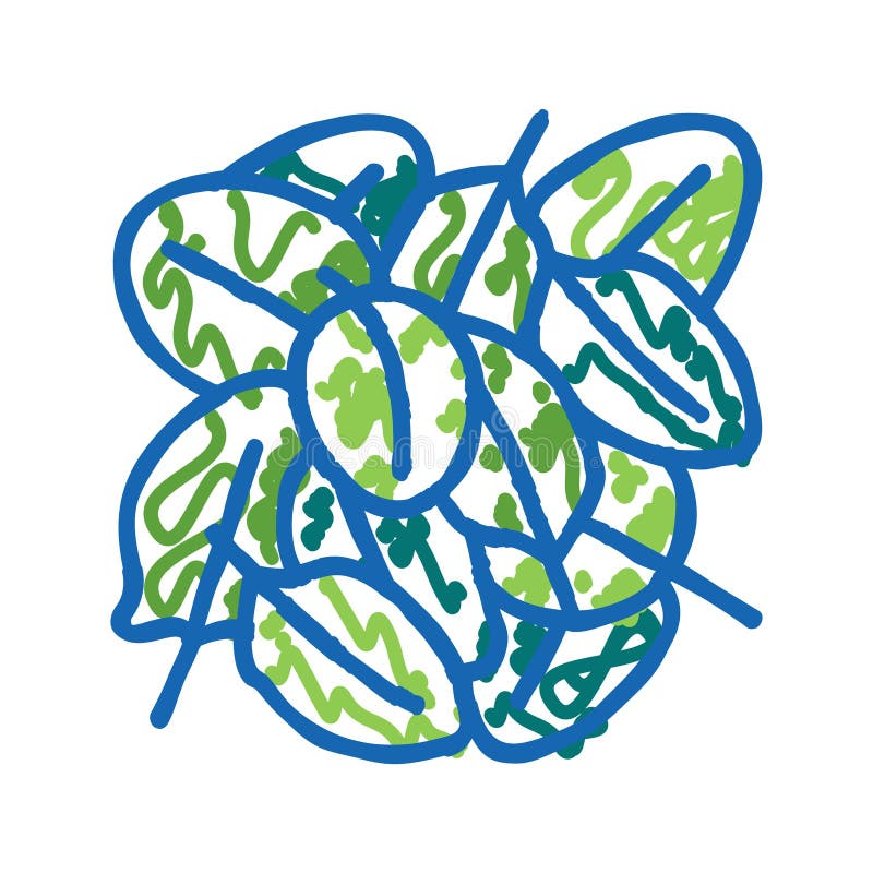Pile Spinach Icon Doodle Illustration Stock Vector - Illustration of ...
