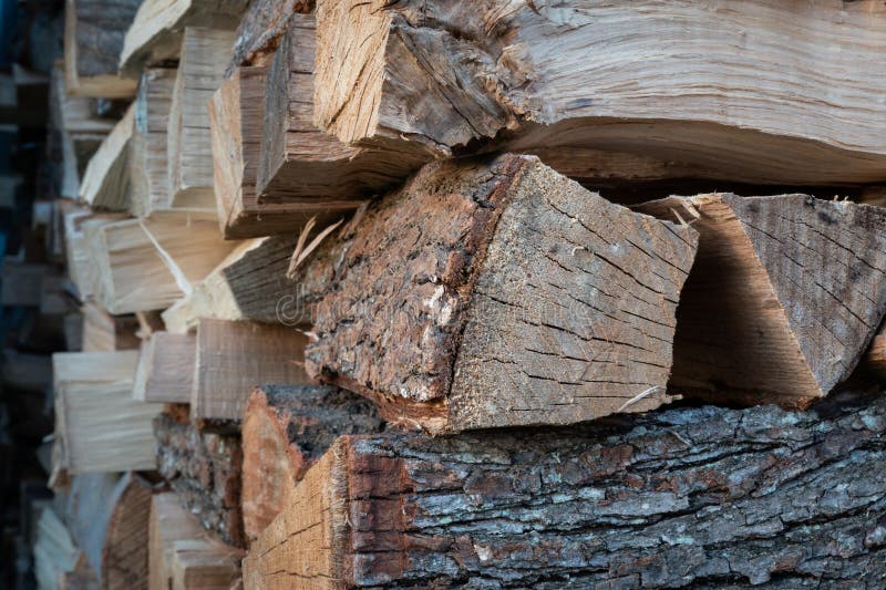 Pile of Split Wood Stacked Crosswise Stock Image - Image of lumber ...