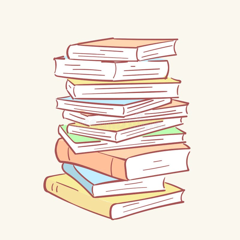 Pile Stack Books Hand Drawn Style Vector Doodle Design Illustrations ... Pile Stack Books Hand Drawn Style Vector Doodle Design Illustrations ...